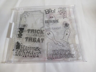 Halloween clear stamps ghost spider trick or treat boo unused | eBay