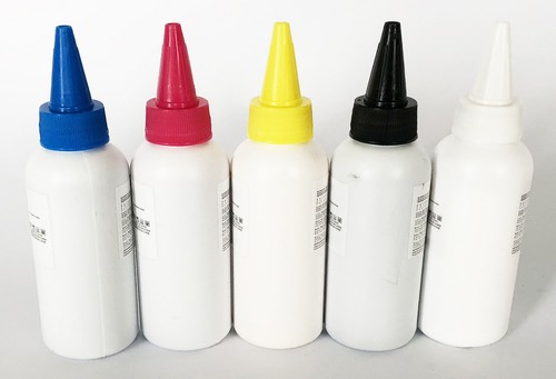 5X100ml DTF Inks CMYKW Direct to Film Printer Film Hot Melt Powder Heat ...