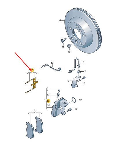 NEW VW TOUAREG 7L REAR BRAKE PAD SECURING KIT 7L6698269C ORIGINAL NO🇺🇸 ...