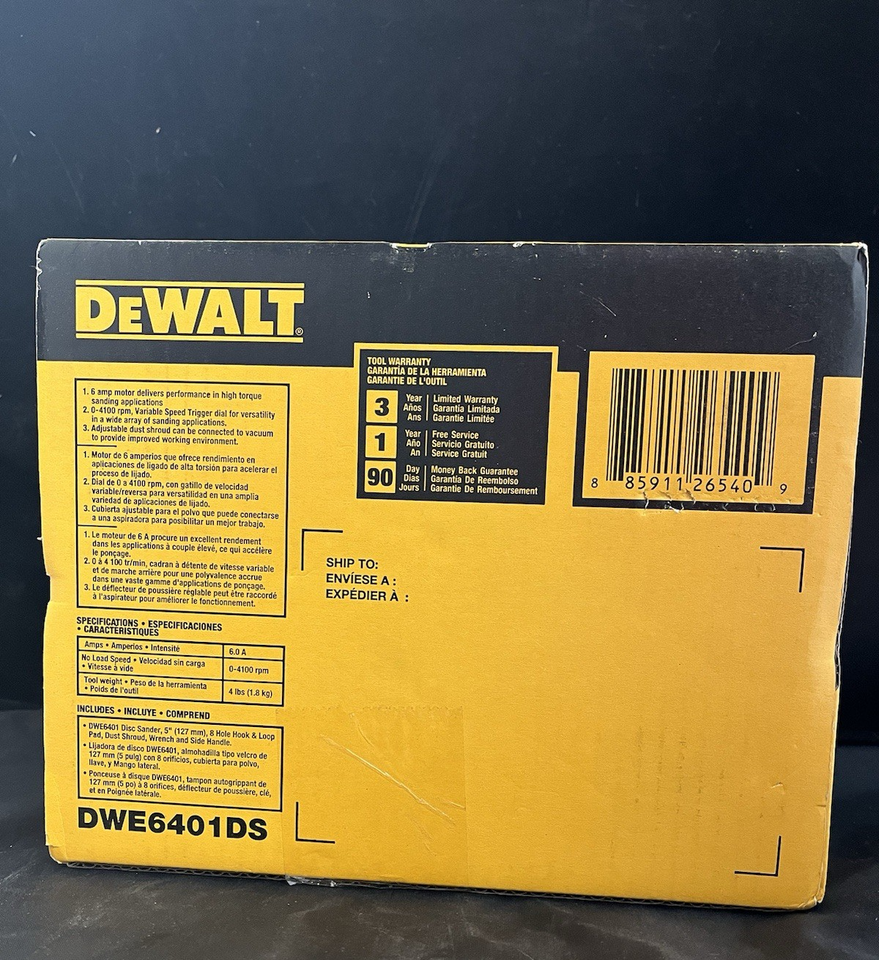 Dewalt DWE6401DS 5" Variable Speed Disc Sander with Dust Shroud | eBay