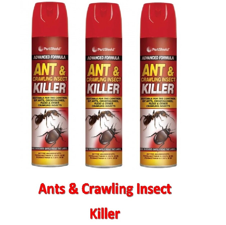 3 X ANT KILLER SPRAY 300ML INDOOR OUTDOOR COCKROACHES BEETLES INSECTS ...