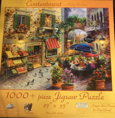 Contentment Nicky Boehme 1000++ Piece Jigsaw Puzzle French Cafe Scene ...