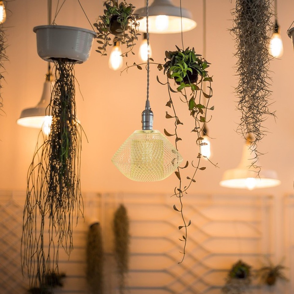 Double Layer Iron Wire Lamp Shade Lamp Cover Iron Mesh Lampshade Metal ...