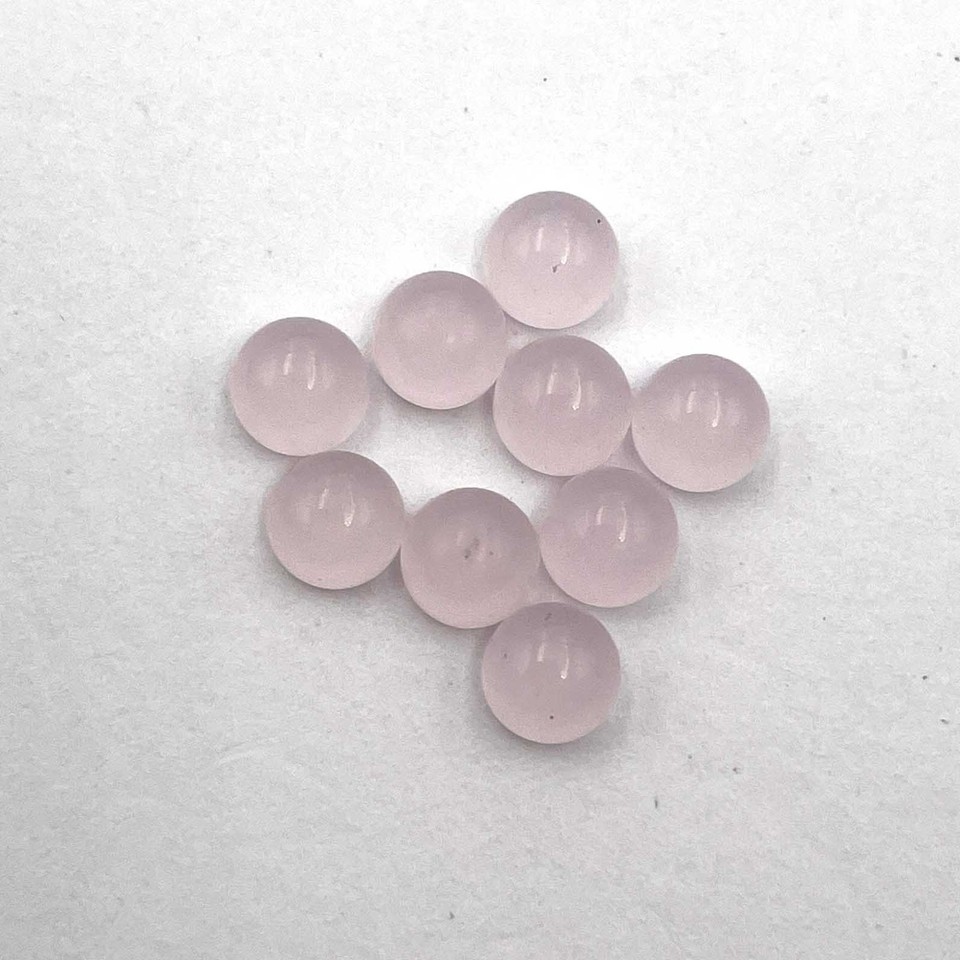 Natural Pink Chalcedony Round Cabochon Loose Gemstone Lot 9 Pcs 5 MM 5 ...