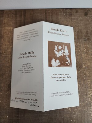 Janada Dolls Brochure Vintage Pamphlet Information | eBay