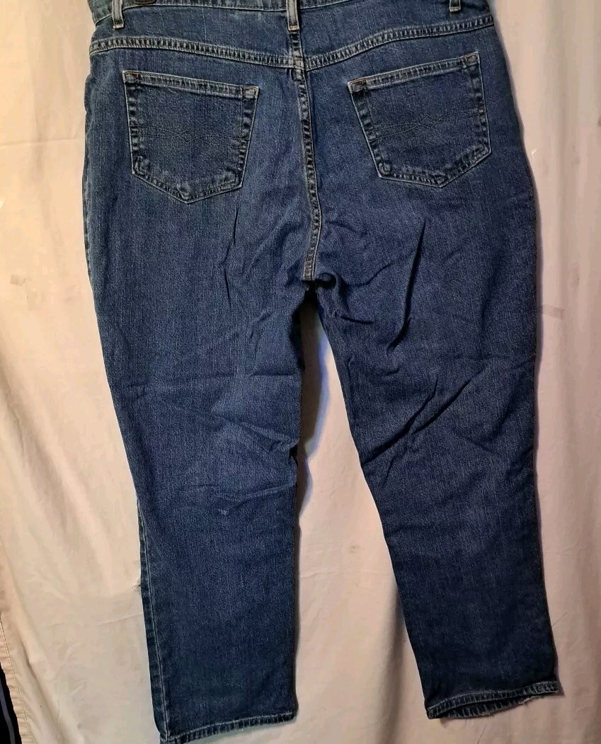 Faded Glory womens classic fit stretch Distressed blue jeans size 14 37 ...