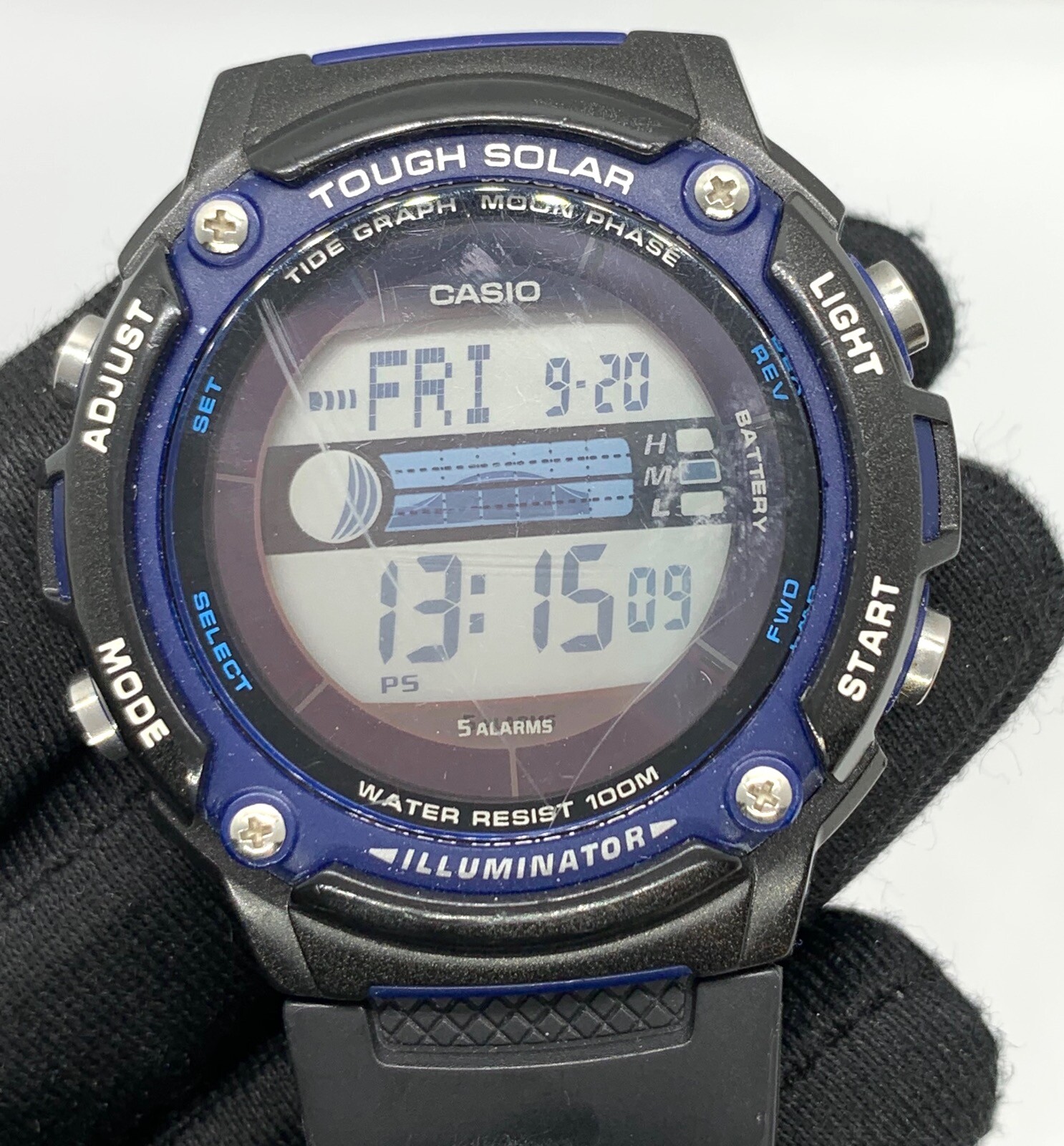 Casio Tough Solar 3214 W-S210H Working With Defect Digital | eBay