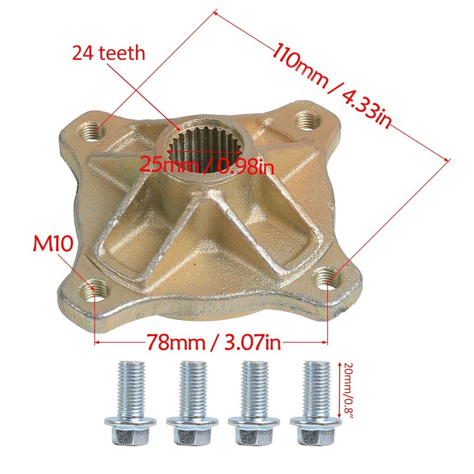 4 stud 110mm Front/Rear Wheel Hub For ATV Go Kart Quad Buggy Golf Cart ...