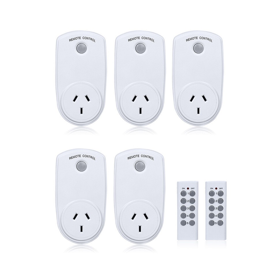 1/5 Pack Home Wireless Power Switch Mains Sockets & Remote Controllers ...
