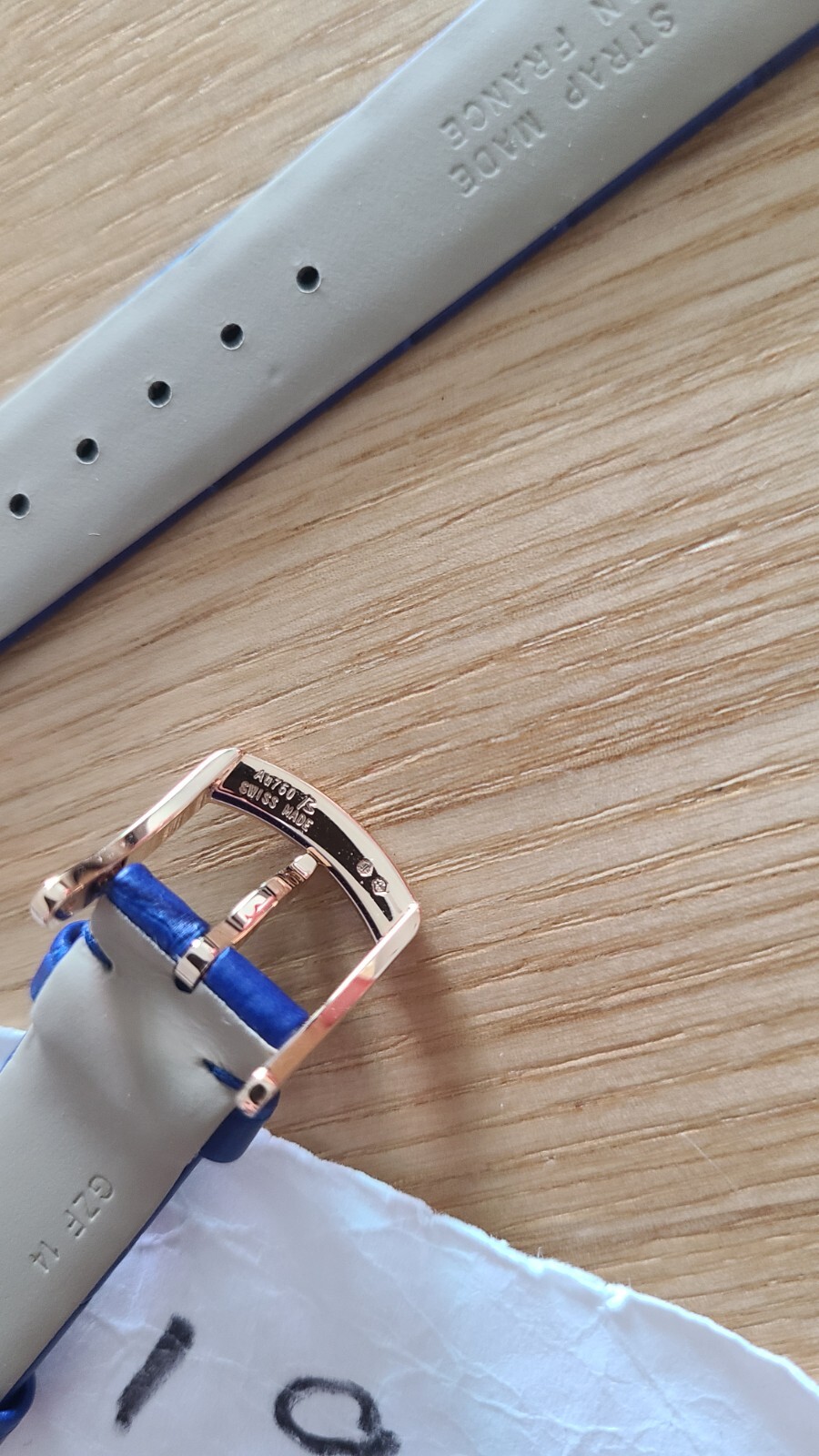 Piaget Watch Strap 14mm x 14mm Purple Blue with 18K RG Gold Buckle ...