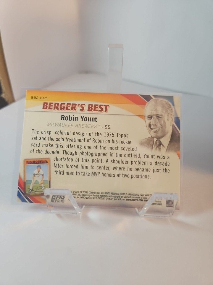 Robin Yount 2016 Topps #BB2-1975 Berger's Best (Series 2) Brewers | eBay