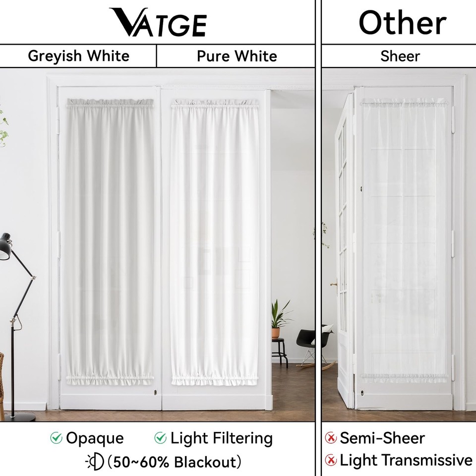 Front Door Sidelight Curtains with Magic Tape - 12x72 Door Window ...