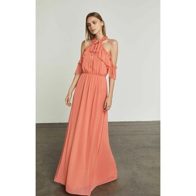 Nwt Bcbg Max Azria Épice Corail Tracie Froid Épaule Robe Dos Nu TAILLE ...