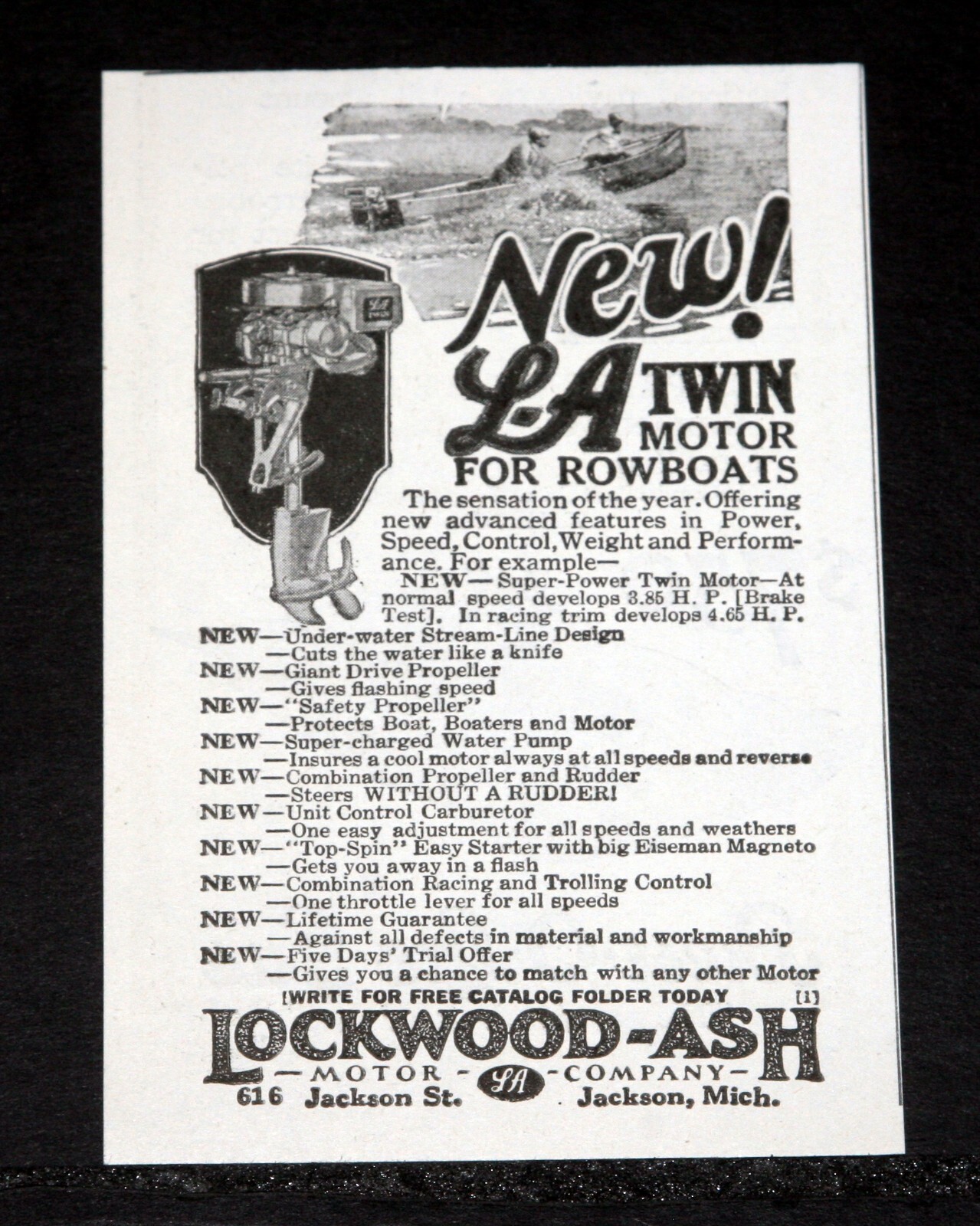 1926 OLD MAGAZINE PRINT AD, THE LOCKWOOD-ASH TWIN OUTBOARD MOTOR, FOR ...