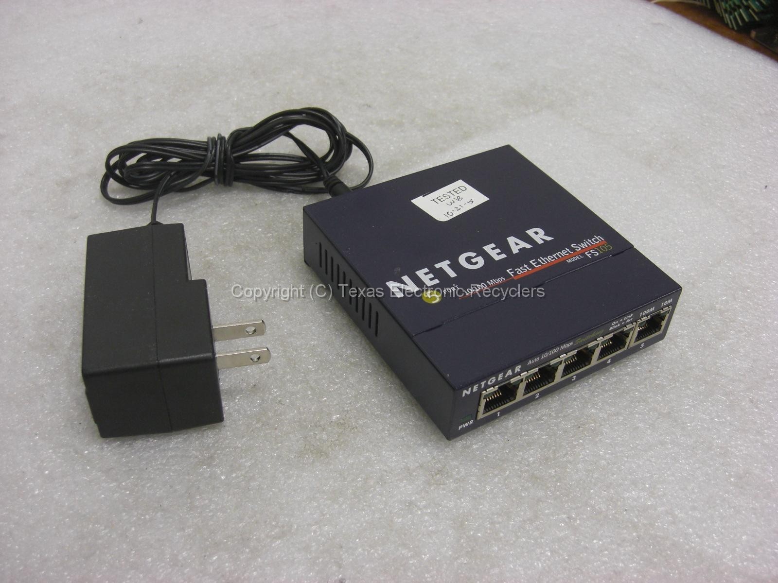 Netgear fs105 v2 prosafe 5-port 10/100 fast ethernet switch w/ 332 ...