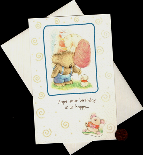 HTF BIRTHDAY Koala Bear Cotton Candy Pink - GLITTERED - Greeting Card ...