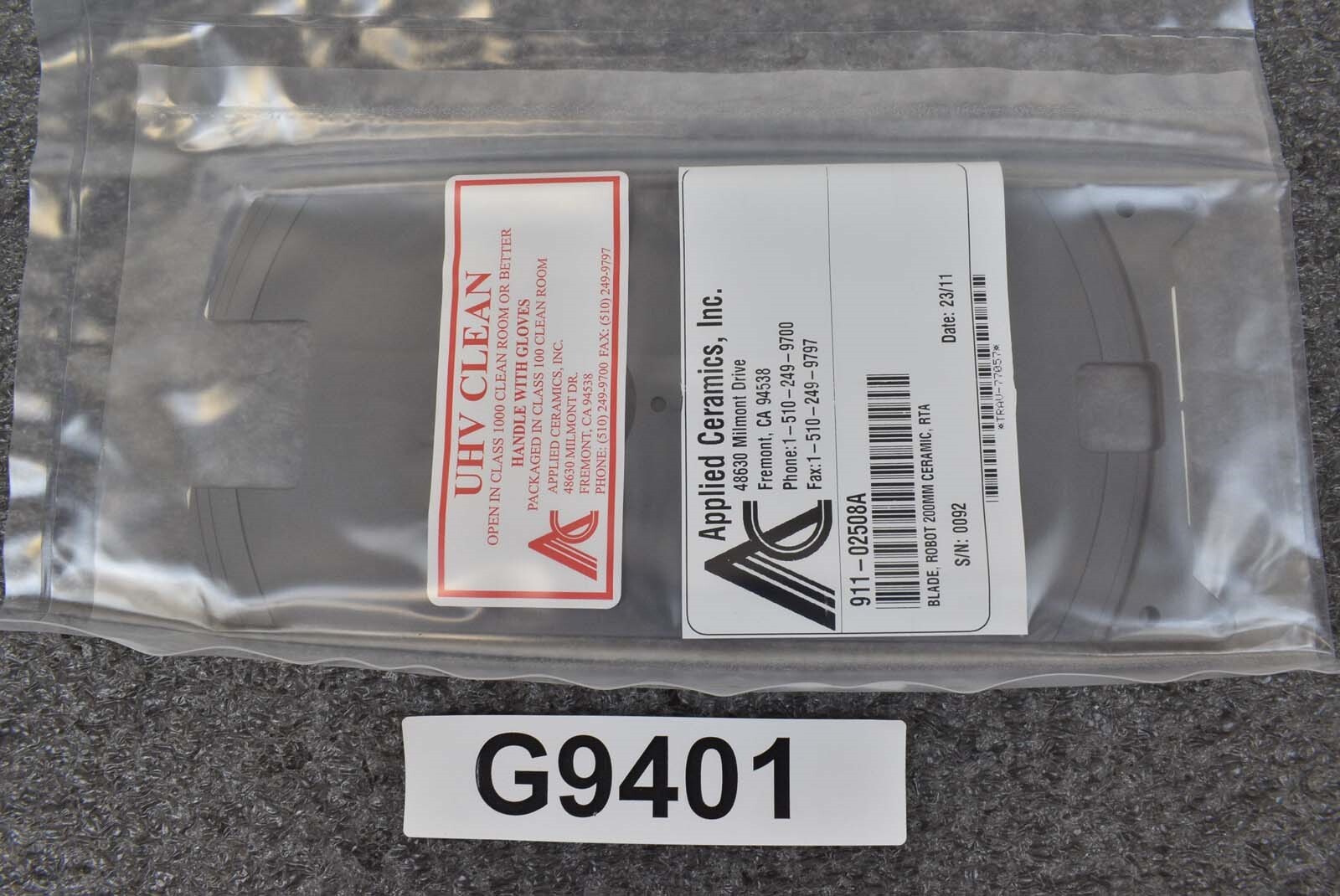 Applied Materials 911-02508A/0200-36679 Blade, Robot 200mm Ceramic, RTA ...