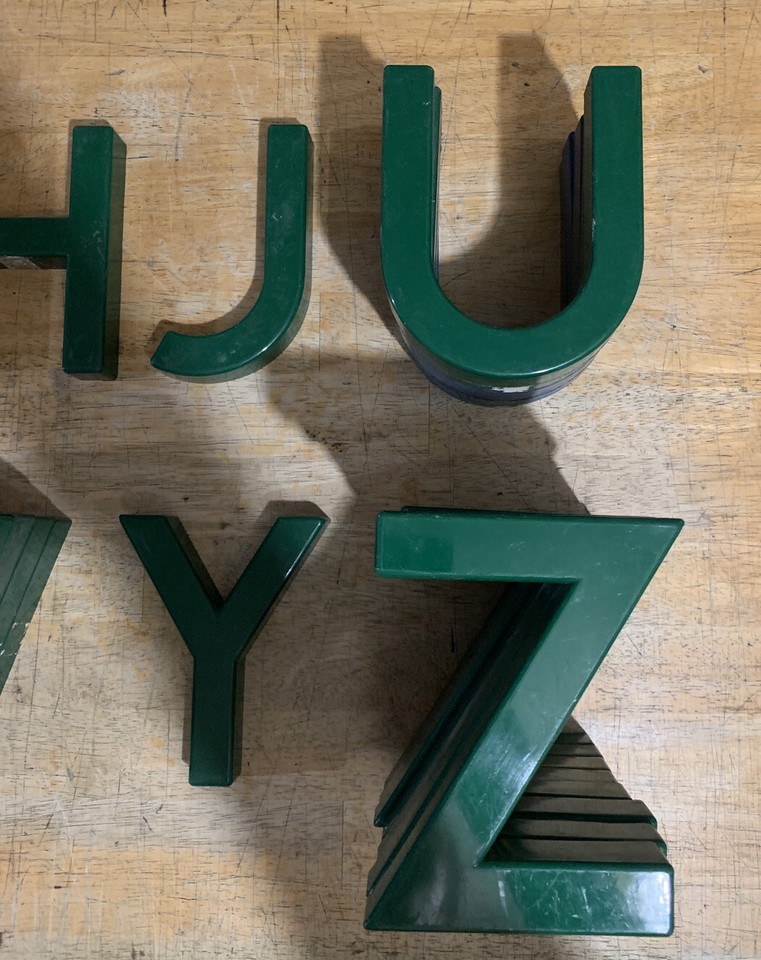 Vintage Texaco Gas Station Letters Green Plastic Service Station Garage ...