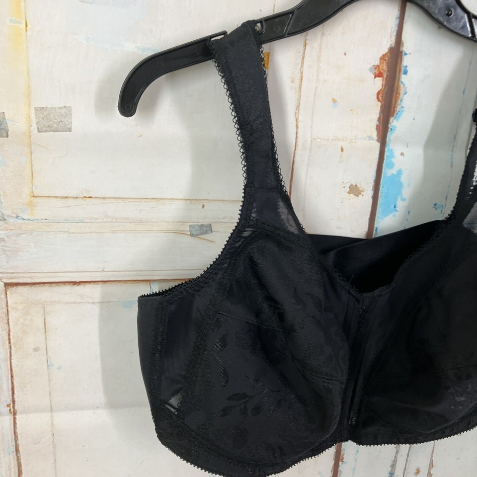 PLAYTEX 18 Hour Wirefree BRA Custom Flex BACK, FRONT CLOSE 4695 Black ...