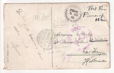 WW1 POW 1916 postcard Genova. Paignton England to The Hague | eBay