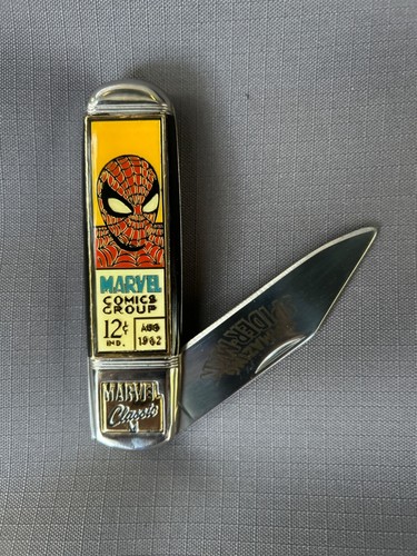 The Amazing Spider-Man Pocket Knife Franklin Mint w/Pouch,Tag Collector ...