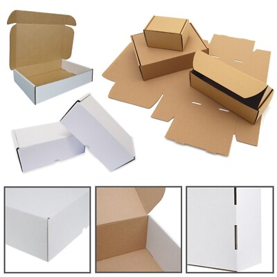 BROWN OR WHITE GIFT CARDBOARD BOXES POSTAL MAILING PACKET SMALL PARCEL ...