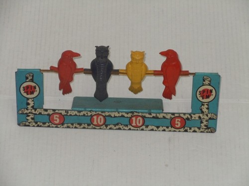 VINTAGE 1950'S? WYANDOTTE TIN SPIN EM OWL BIRD TARGET GAME USED | eBay
