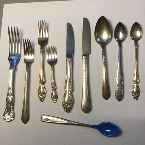 Vintage Dinnerware Tarnished Flatware Silver? Stainless Steel Mixed Lot ...