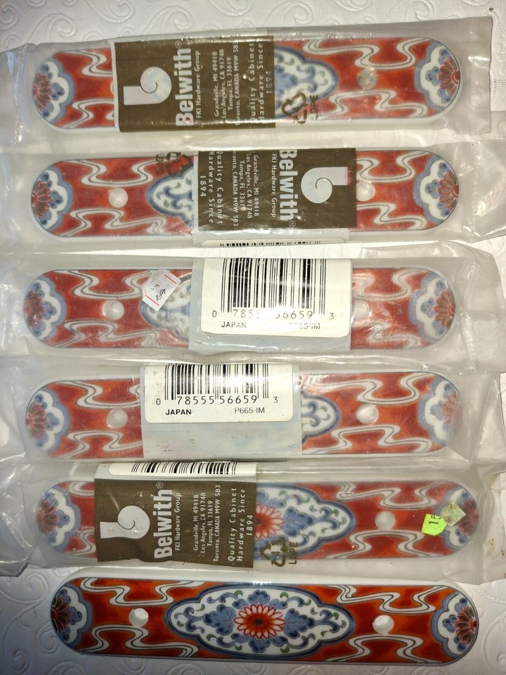 1985 Belwith Asian Japan Porcelain Cabinet Drawer Backplate | eBay