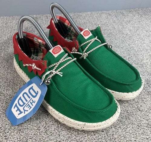 Hey Dude Wendy Elf Shoes Women Size 7 Green Red Slip On Holiday ...