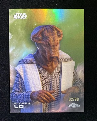 2025 Topps Chrome Star Wars The Last Jedi Green #168 Slowen Lo 2/99 ...