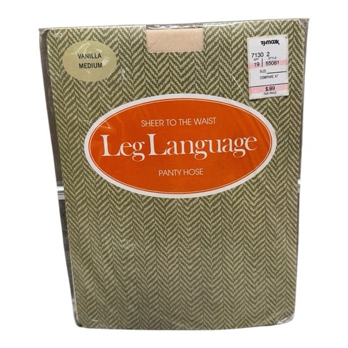 NOS Vintage Leg Language Sheer To The Waist Pantyhose Size Medium ...