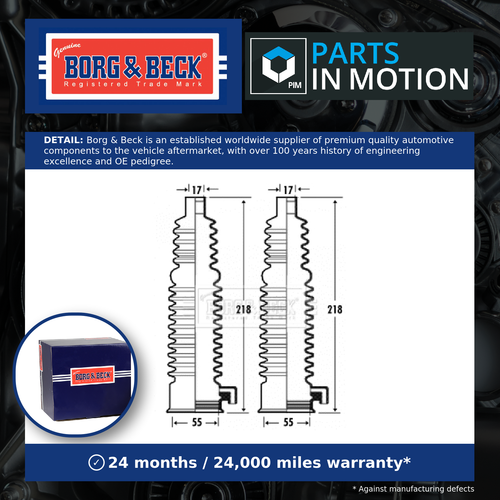 Steering Rack Boot fits FORD MONDEO 2.0D 00 to 07 Gaiter Bellow B&B ...