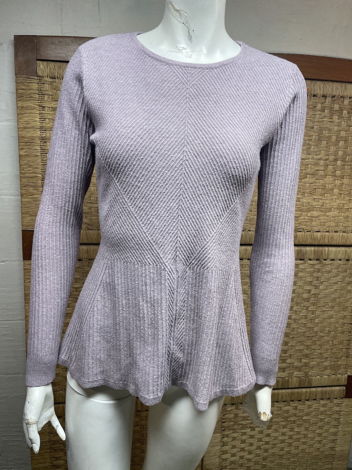 Vila Milano Womens Lavender Wool Blend Ribbed Knit,P… - Gem