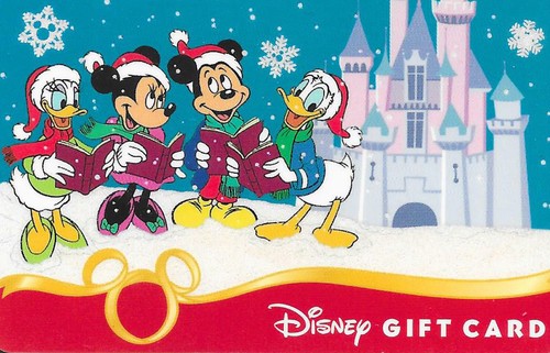 DISNEY GIFT CARD MICKEY MINNIE MOUSE DONALD DAISY DUCK SHINING SNOW ...
