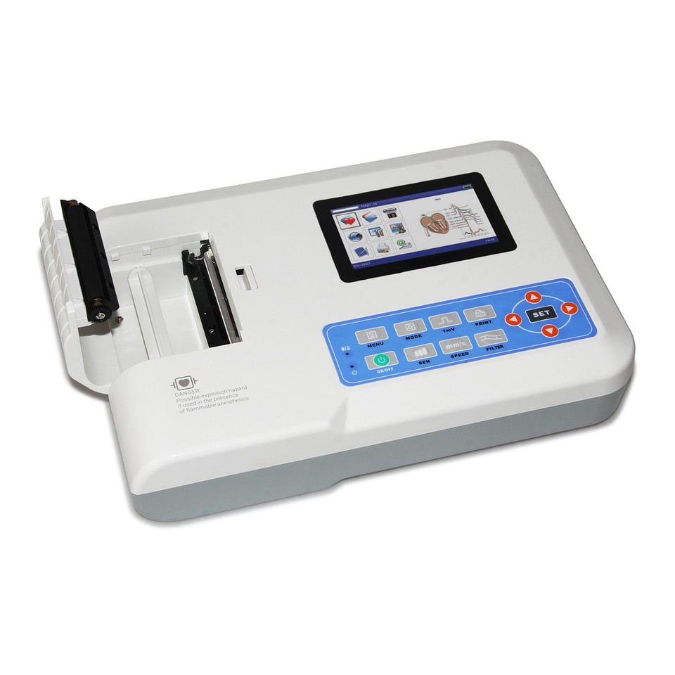 US Portable ECG Machine 3 channel 12 lead Electrocardiograph EKG ...