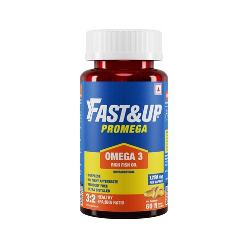 Fast&Up Promega with Double Strength 1250 mg Omega-3 Rich Fish Oil (60 ...