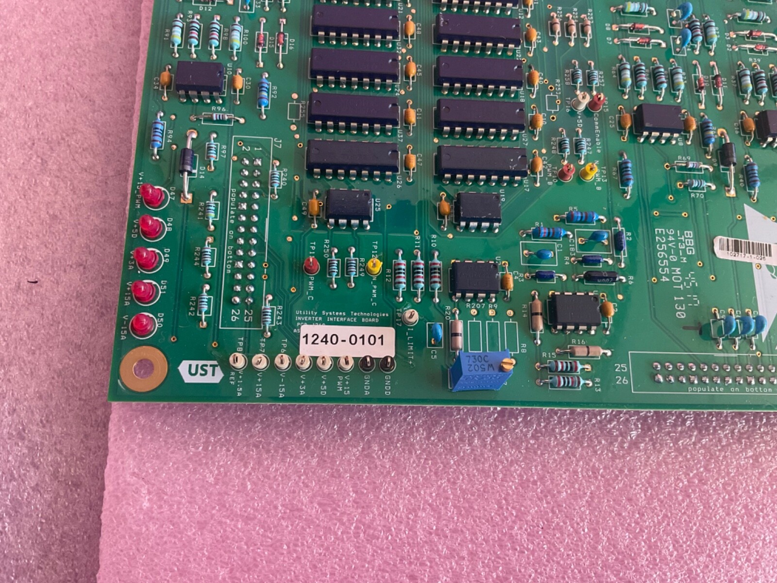 Utility Systems Technologies 1240-0101 Board e256554 94V-0 MOT 130 USED ...