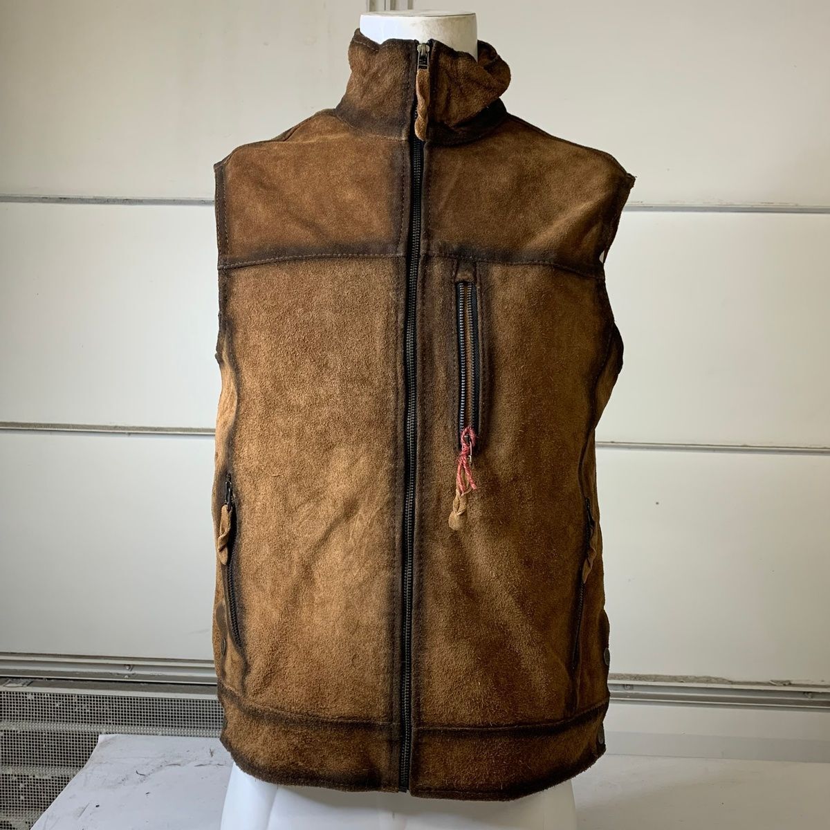 STS RANCHWEAR Pecos Full Zip Suede Vest Men's Size Small Rust | eBay