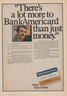 1974 Bank Americard Credit Card - Actor Dennis Weaver - Magazine Print ...