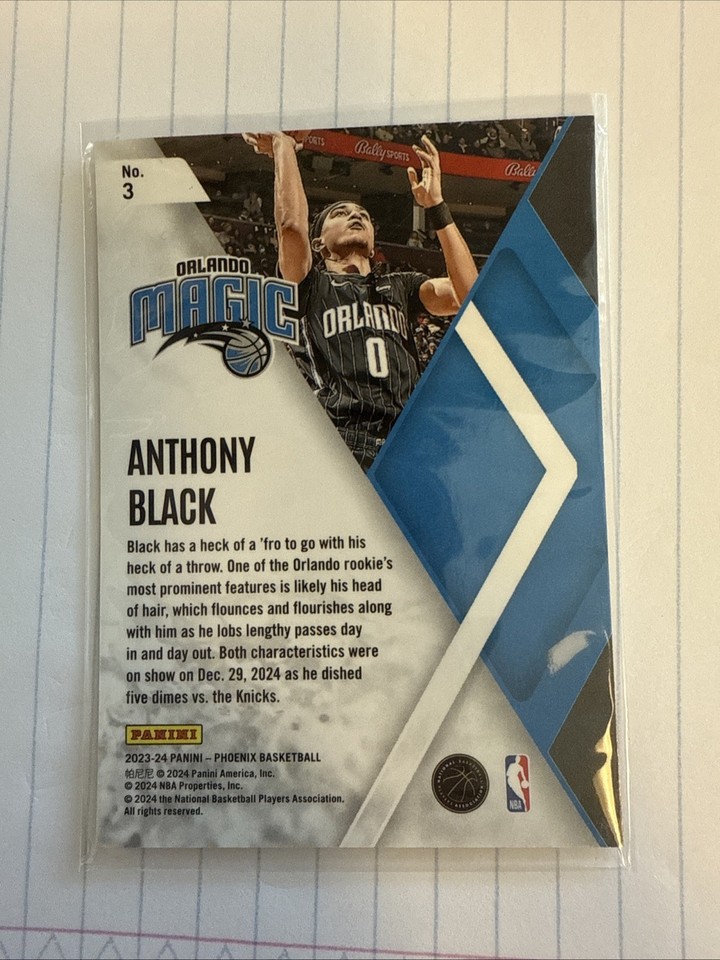 2023-24 Panini Phoenix - Instant Phenom #3 Anthony Black RC Silver ...