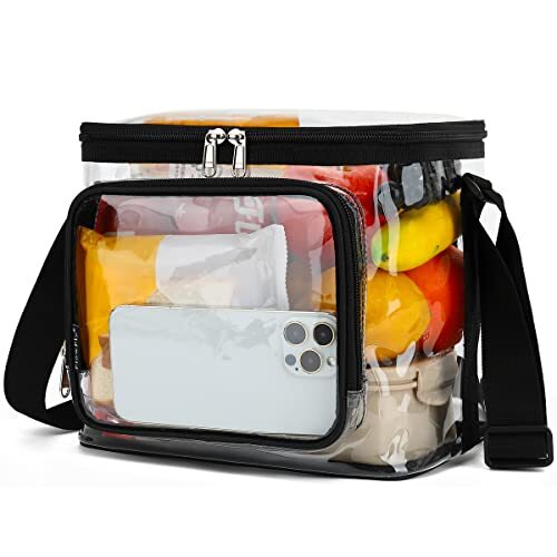 Clear Lunch Bag for Work - Heavy Duty Large Transparent Lunch Box for ...