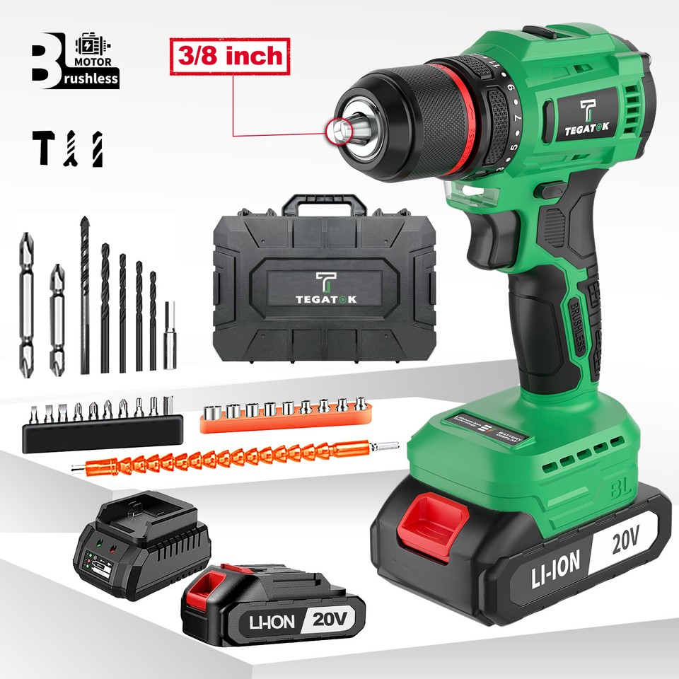 20V Cordless Portable Electric Drill, Chargeable Drill Driver with 2.0Ah Battery | eBay
