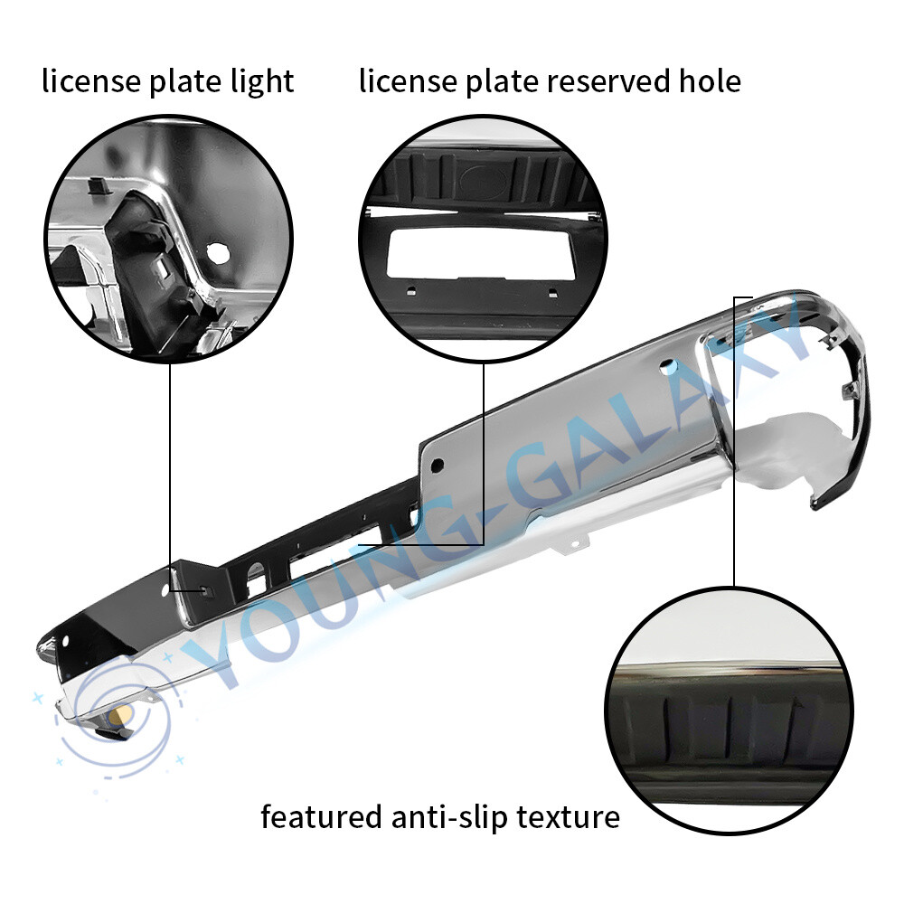 New Step Bumper Rear Face Bar Chrome for Chevy Silverado 1500 GM1102558 ...