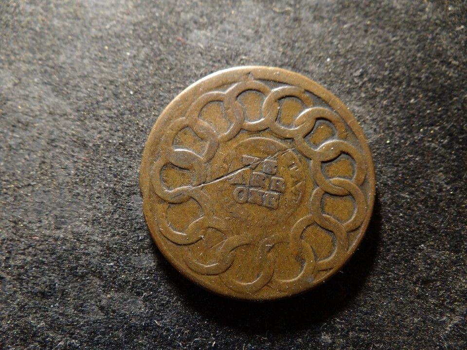 1787 Bold Fugio Club Rays Colonial Copper Penny Nice Smooth Flan Look ...