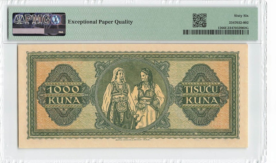 Croatia 1000 Kuna 1943 P-12 PMG 66 EPQ | eBay