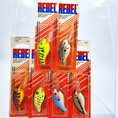 Vtg 1995 New Rebel 3/8oz Deep Wee R Crankbait Tough Colors 8-10 Ft #6 ...