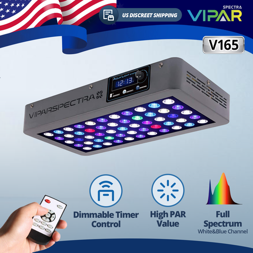 VIPARSPECTRA Timer Control 165W Full Spectrum LED Aquarium Light Coral ...