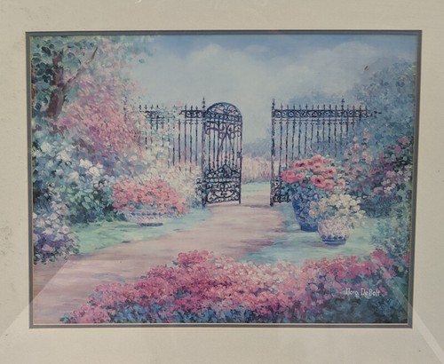 Nora Debolt Framed and Matted Signed Flower Garden | eBay