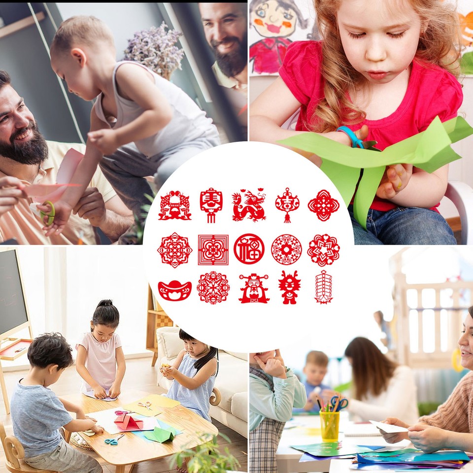 DIY Chinese Paper Cutting Art Kit Spring Festival Paper-Cut Kit for ...